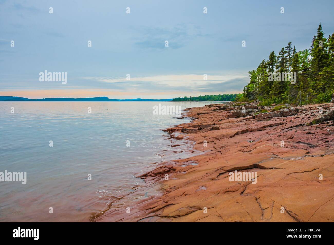 Kama Bay Lake Superior Nipigon Ontario Canada Red and Orange Rock Beach ...