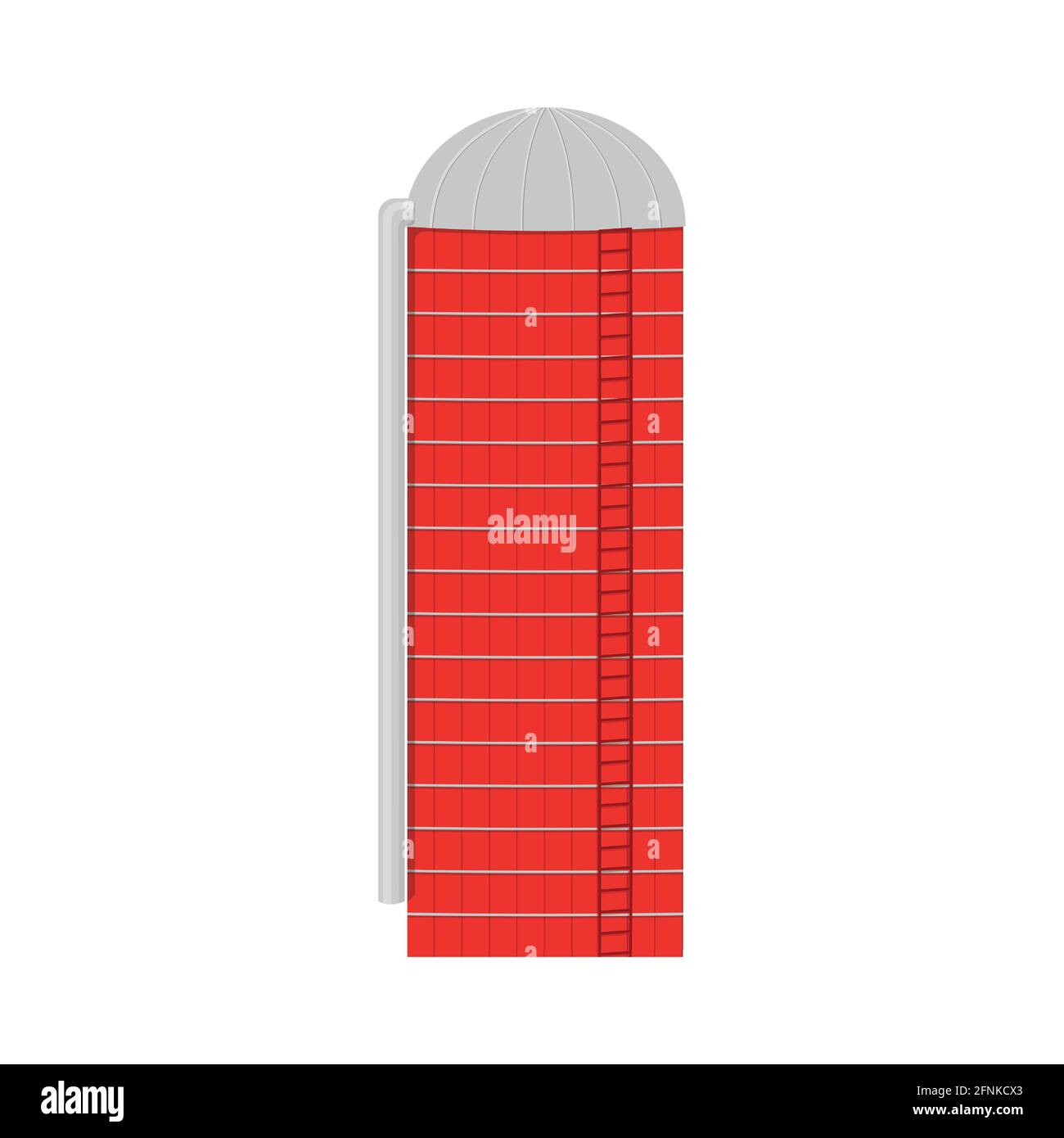 Vintage agricultural silo for grain storage isolated on white ...