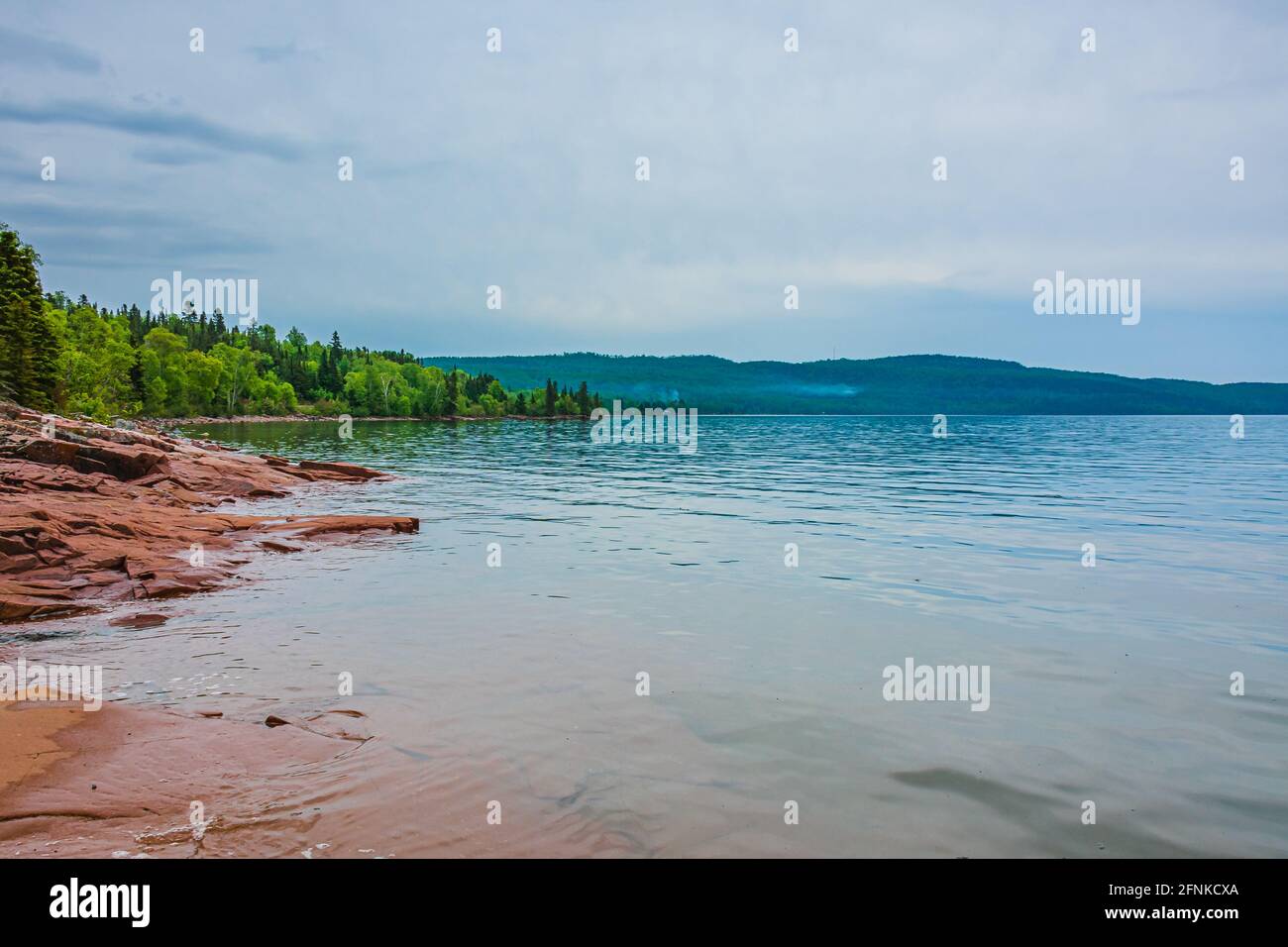 Kama Bay Lake Superior Nipigon Ontario Canada Red and Orange Rock Beach ...
