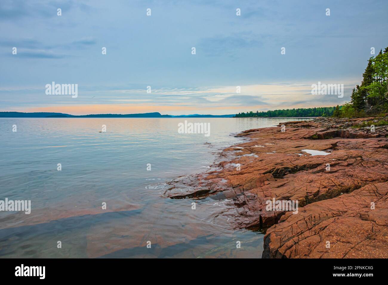 Kama Bay Lake Superior Nipigon Ontario Canada Red and Orange Rock Beach ...