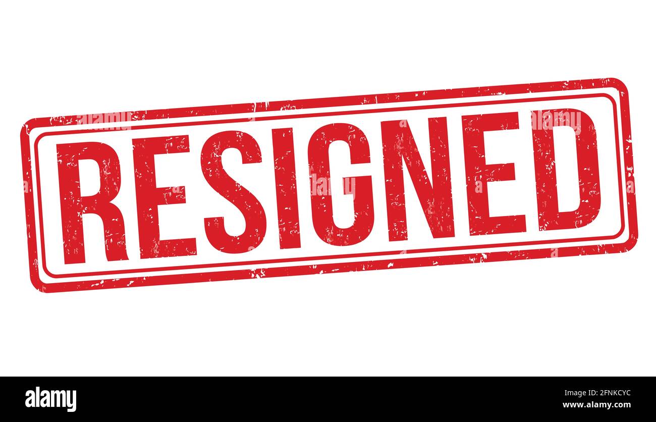 Resigned grunge rubber stamp on white background, vector illustration ...