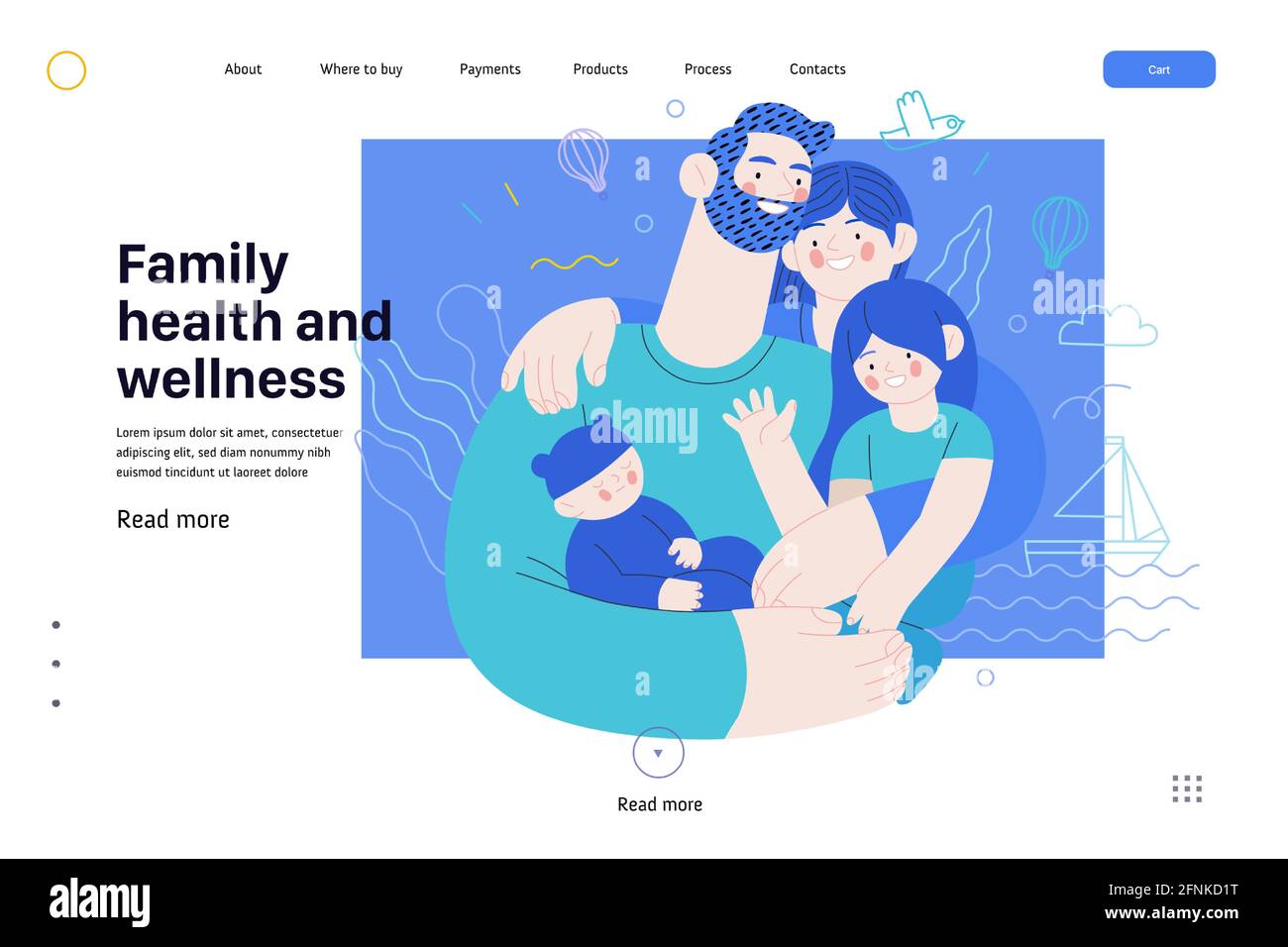 Family health and wellness - medical insurance web template - modern ...