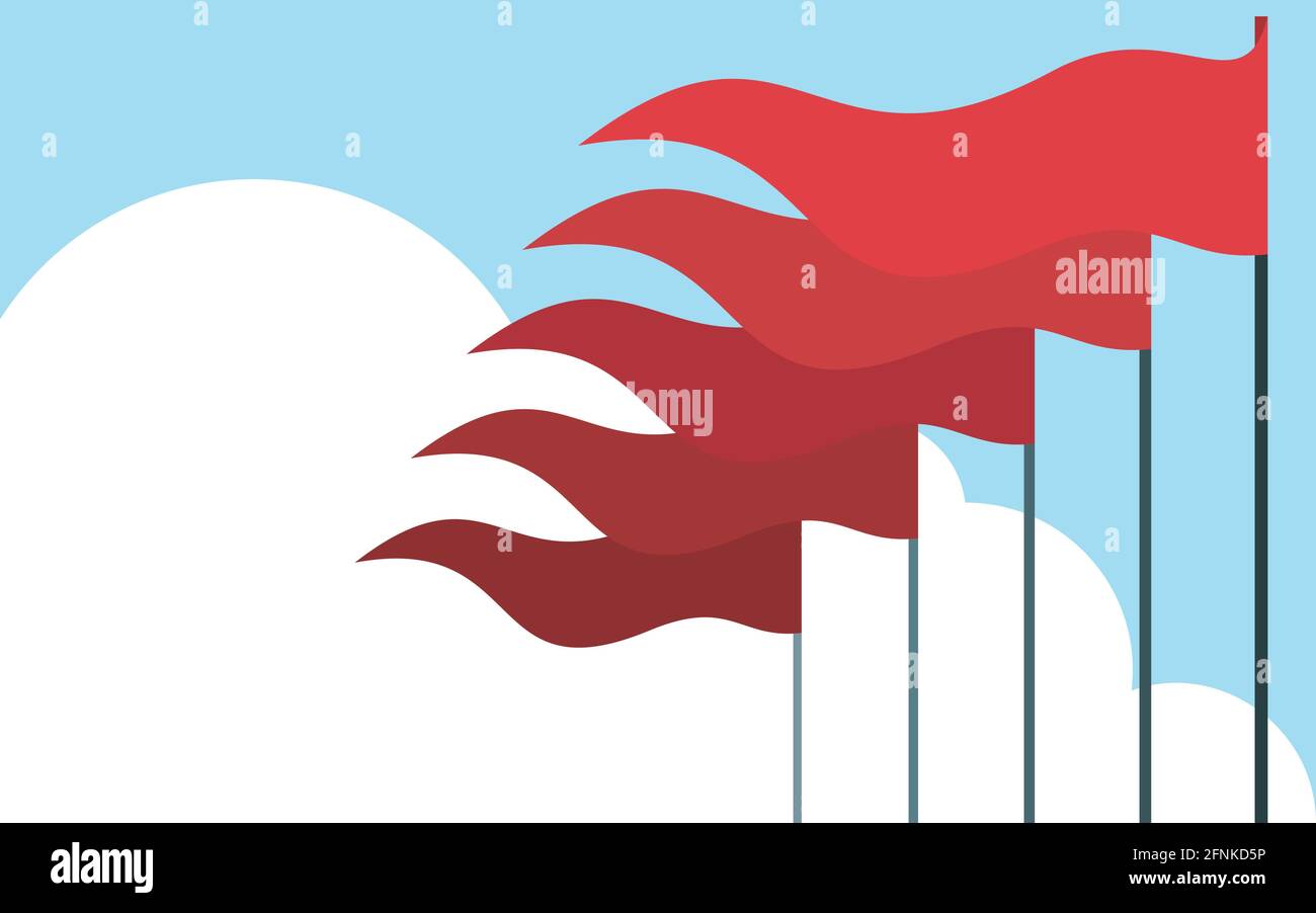 Waving flags Vector illustration with copy space Stock Vector Image ...