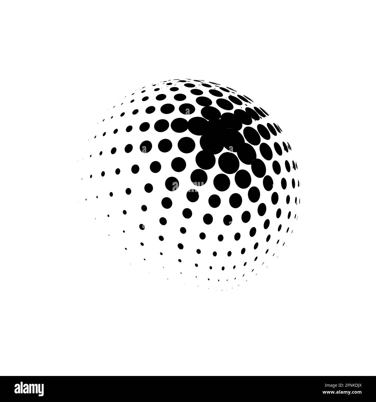 Halftone sphere dotted vector illustration. Circle halftone patterns ...