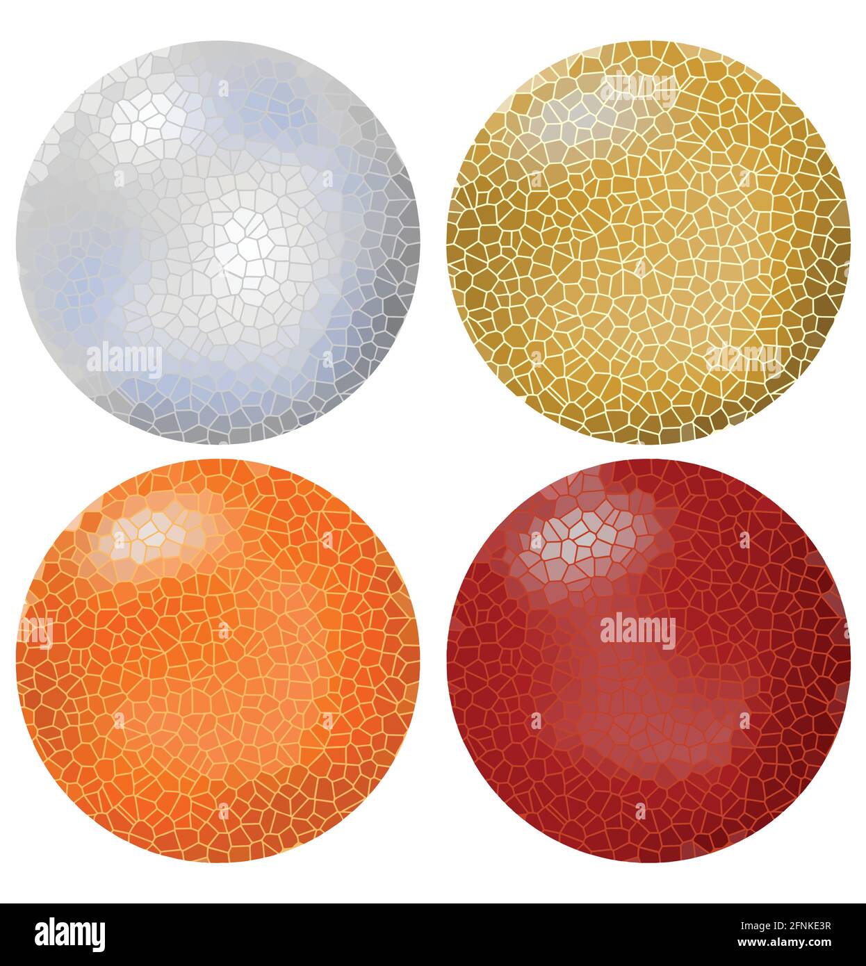 Set of sphere objects designed in mosaic surface Stock Vector Image ...