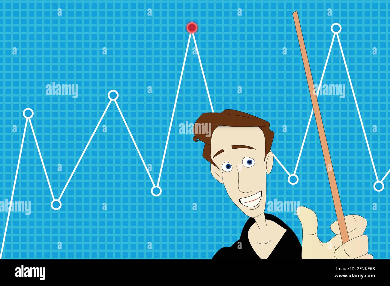 Man pointing at chart and graph Stock Vector Images - Alamy