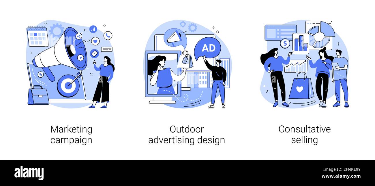 Product promotion abstract concept vector illustrations Stock Vector ...