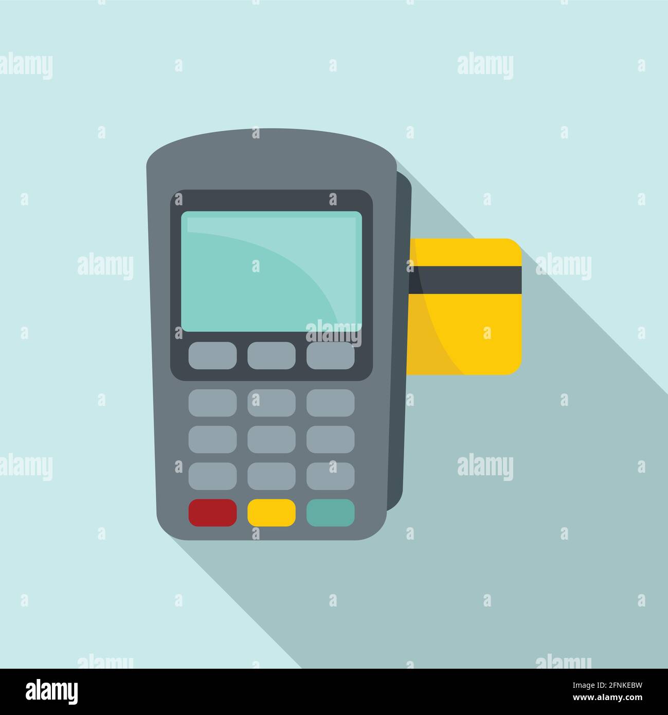 Bank teller pos machine icon, flat style Stock Vector Image & Art - Alamy