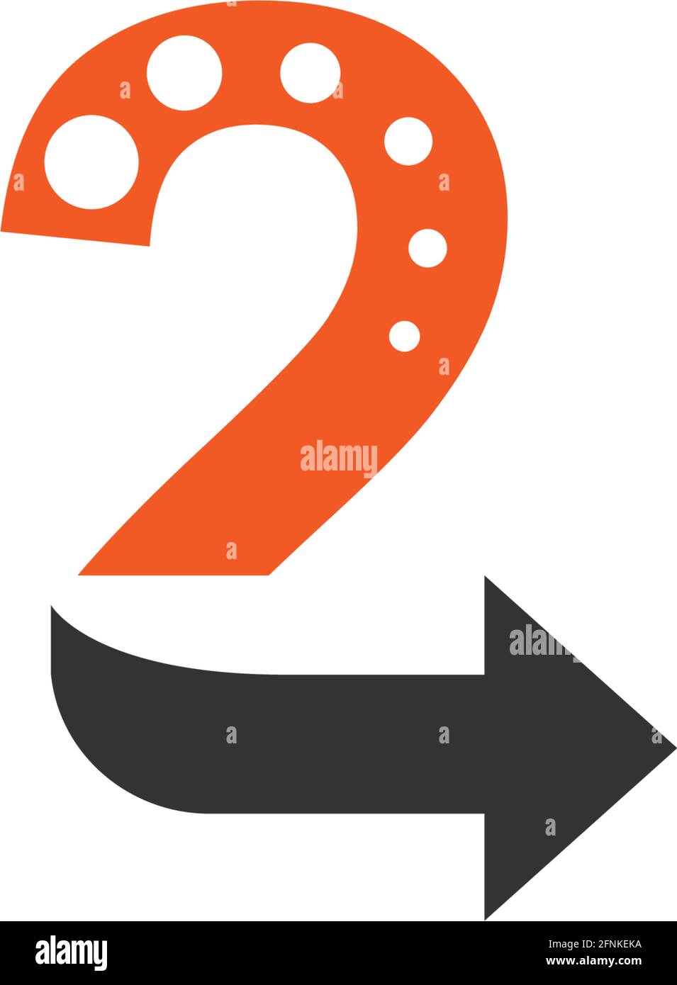 Number 2 logo with arrow icon design vector template Stock Vector Image ...