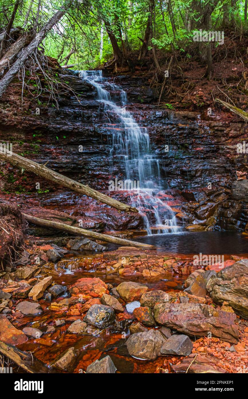 Mazukama Creek Waterfalls Trail Nipigon Ontario Canada in Summer Stock ...