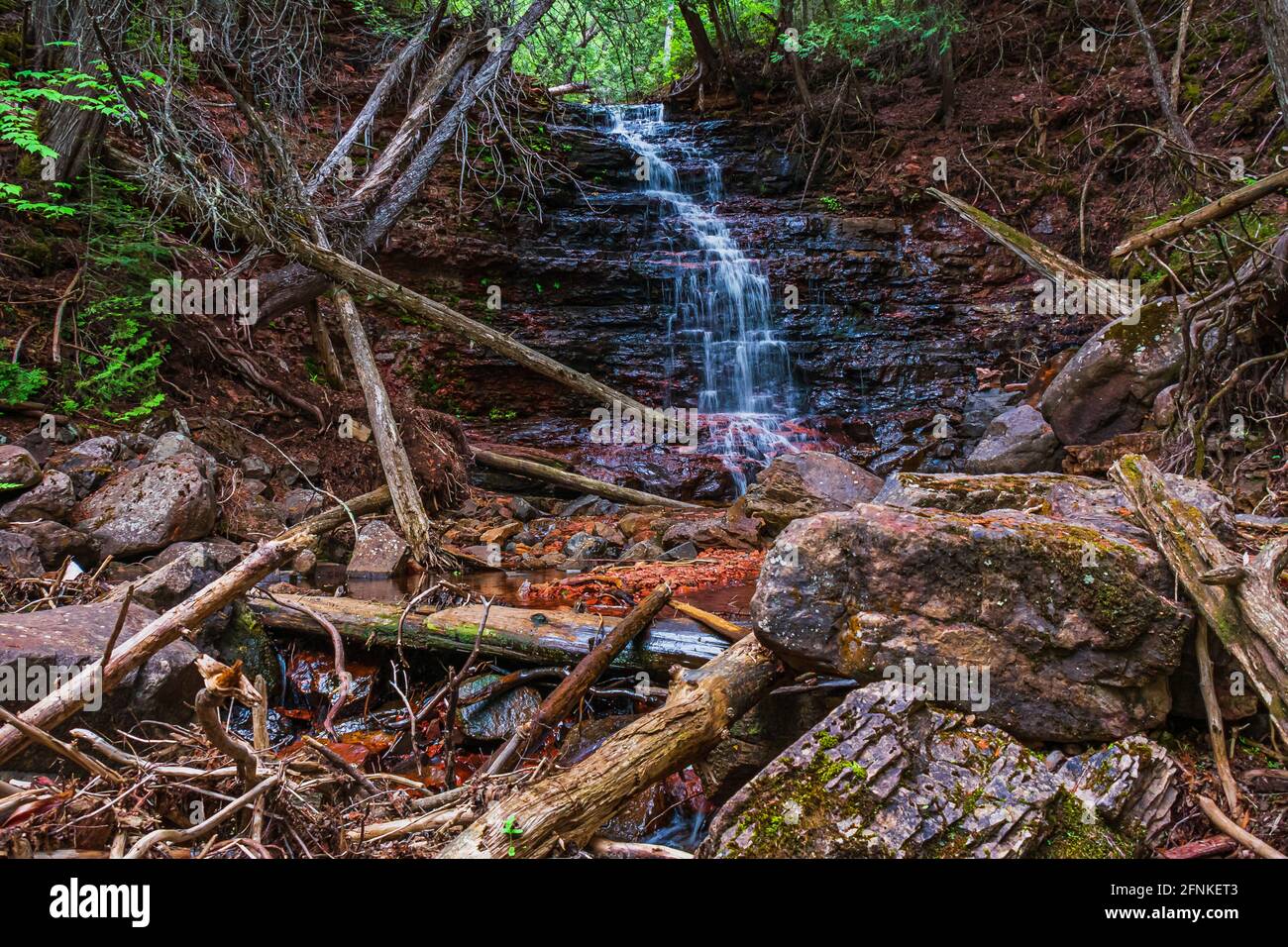 Mazukama Creek Waterfalls Trail Nipigon Ontario Canada in Summer Stock ...