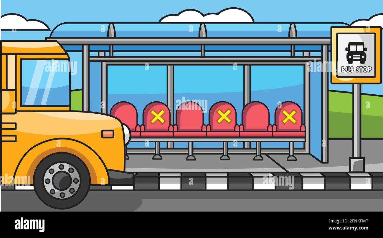 Cartoon Bus Stop
