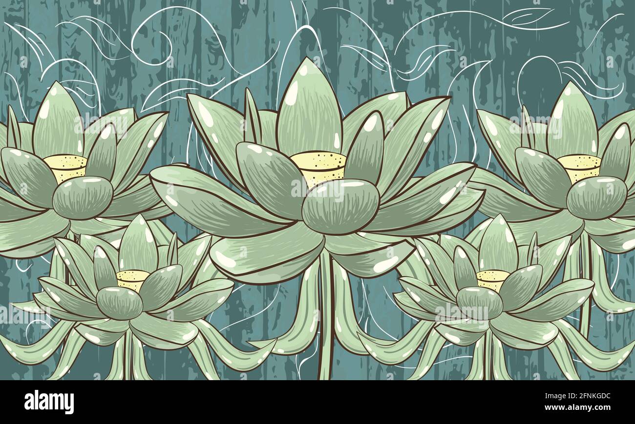 Sketch of group of green flowers with leaves Stock Vector Image & Art ...