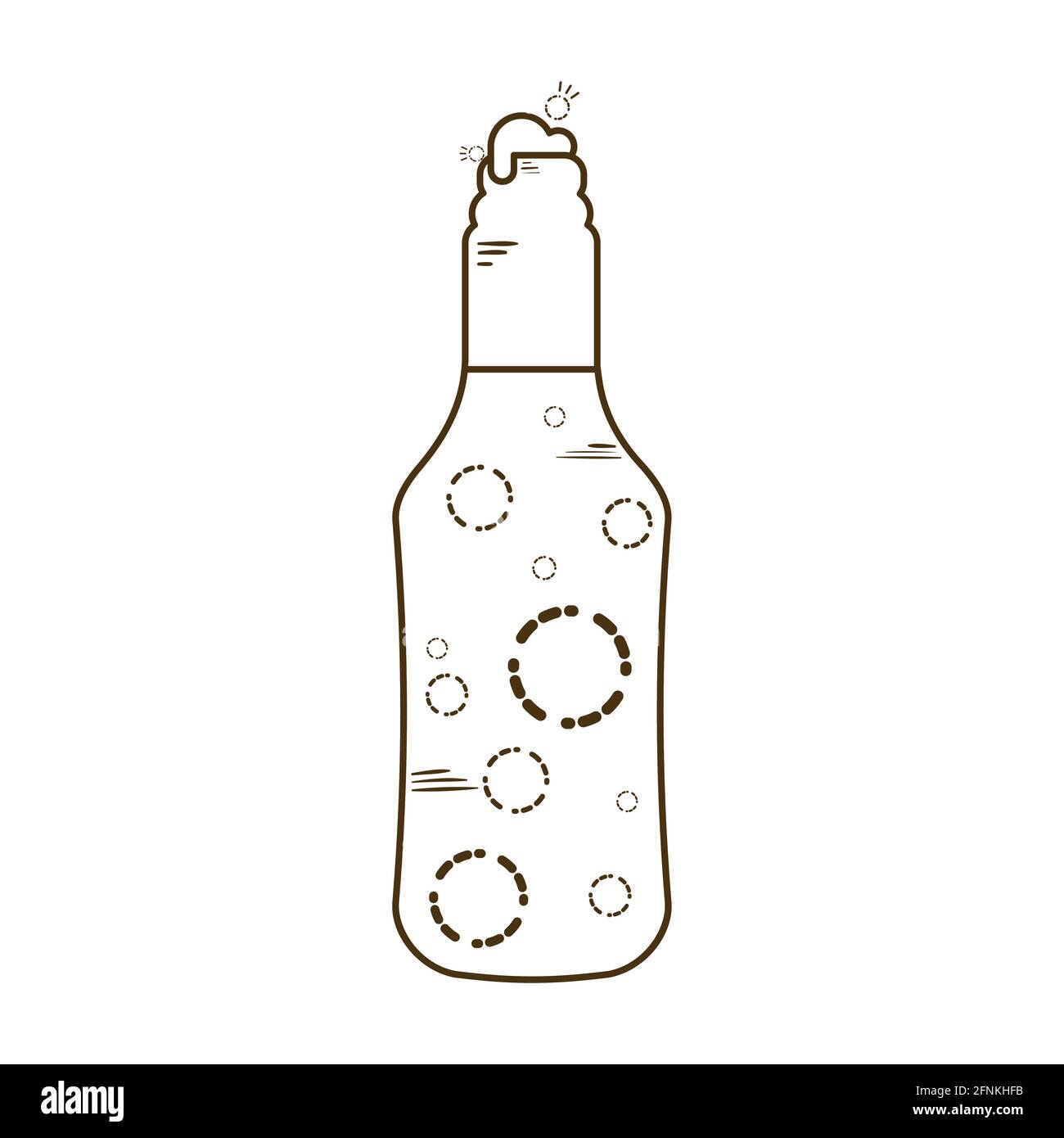 Beer Bottle Line Drawing