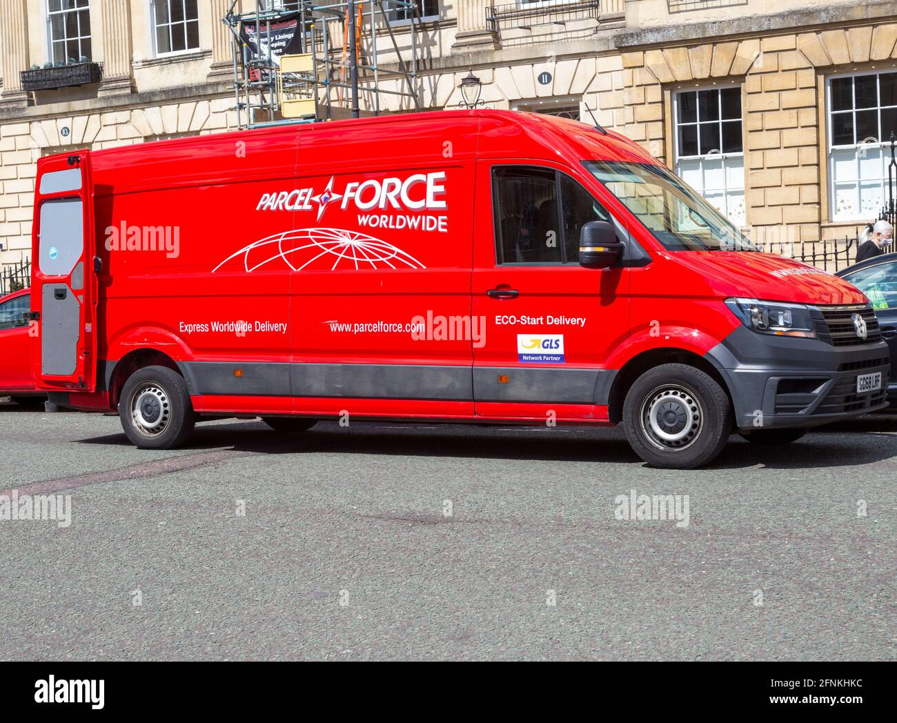 Red Parcel Force Worldwide delivery van, Great Pulteney Street, Bath ...