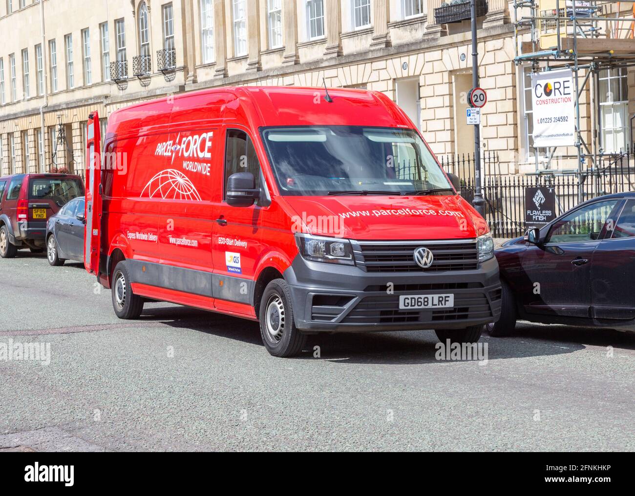 Red Parcel Force Worldwide delivery van, Great Pulteney Street, Bath ...