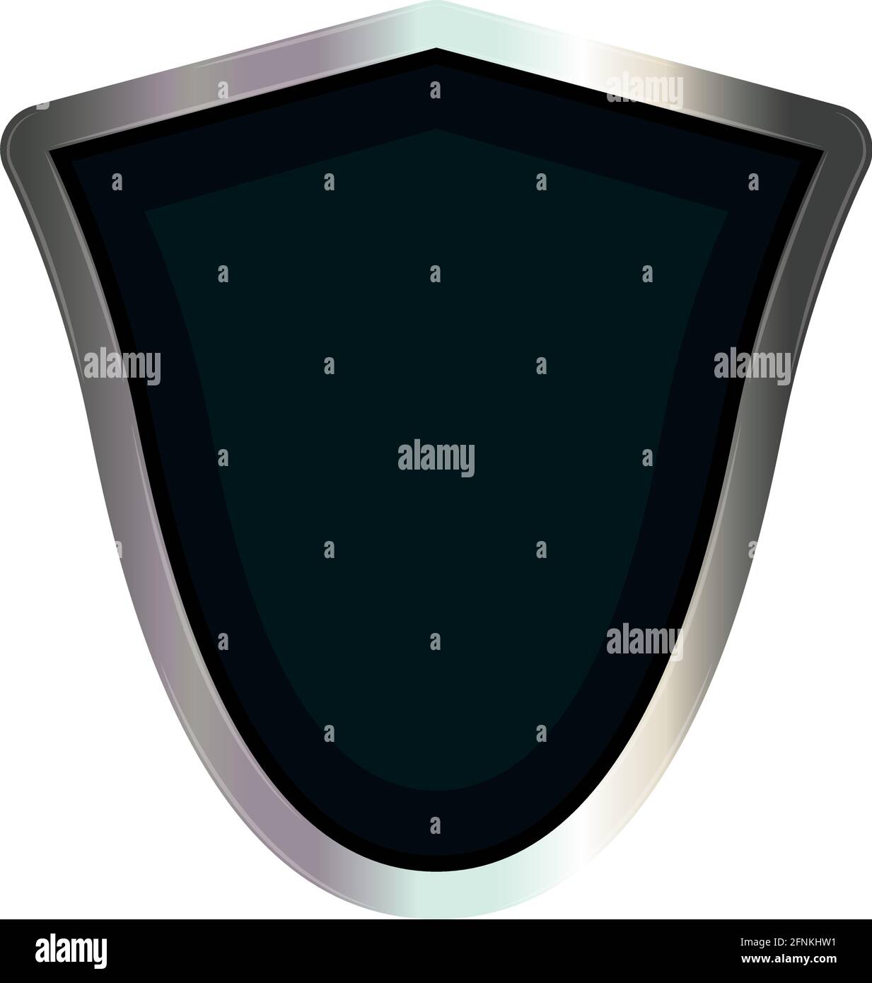 Isolated black protective shield with silver borders Stock Vector Image ...