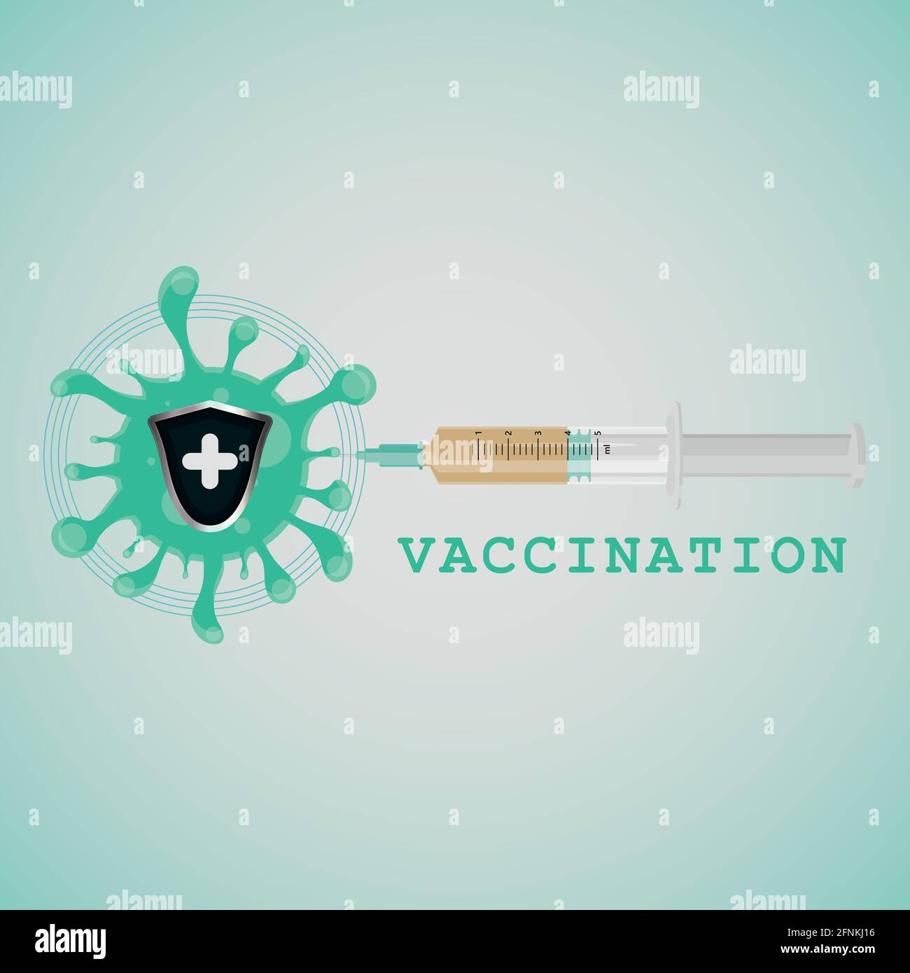 Vaccination poster with a syringe and a virus Stock Vector Image & Art ...
