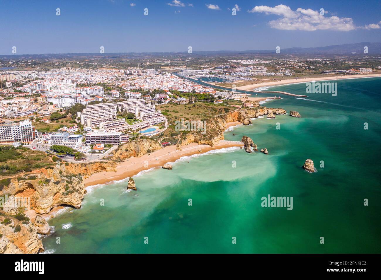 Dona Ana Beach in Lagos, Algarve - Portugal. Portuguese southern golden ...
