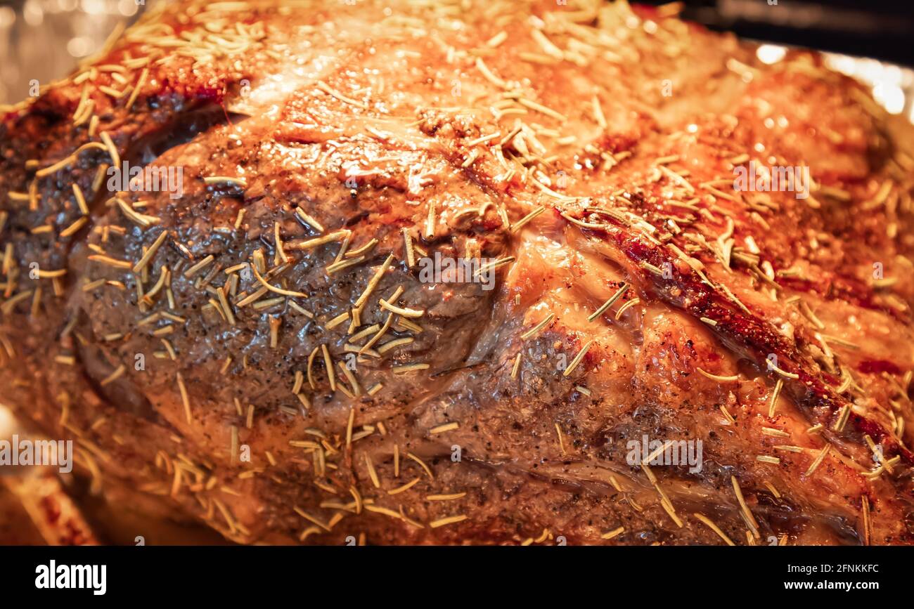 A big Fresh Slice of Prime Rib Stock Photo - Alamy