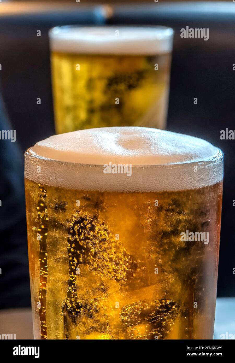 Two pints of lager hi-res stock photography and images - Alamy