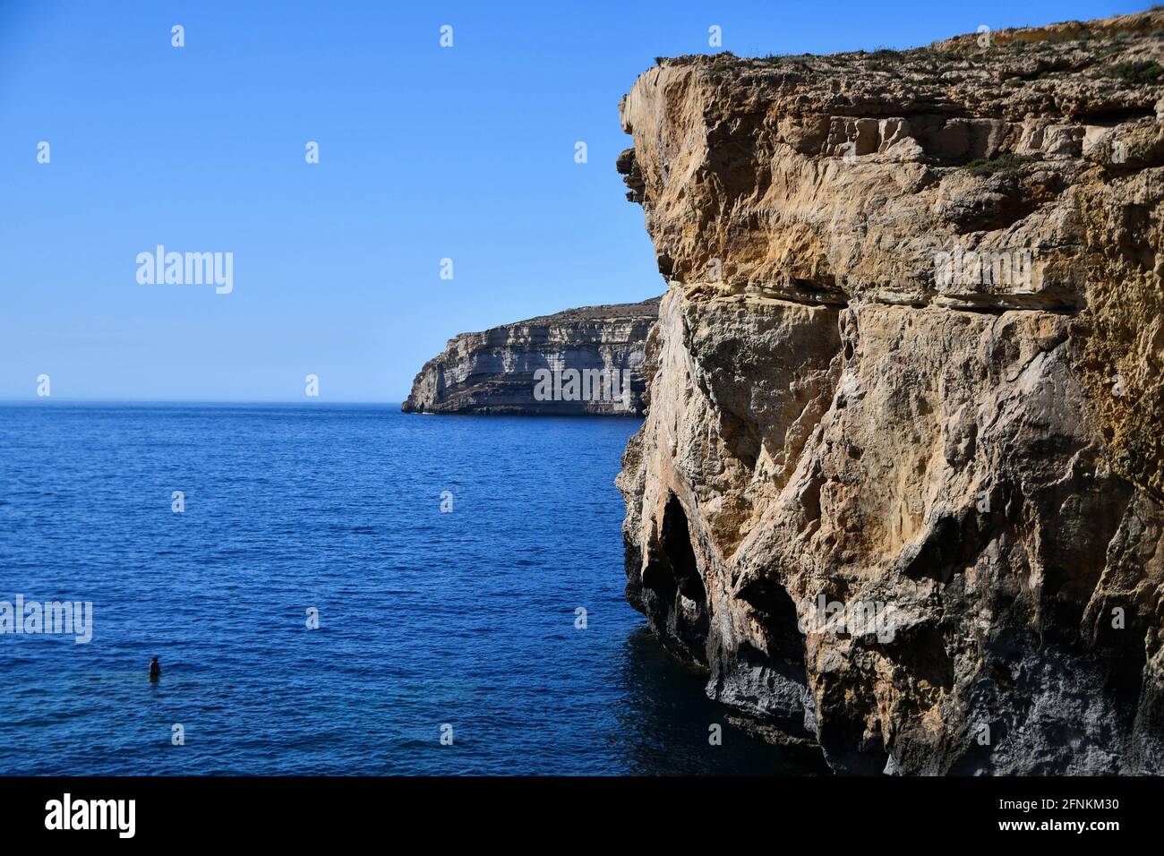 Gozo. 17th May, 2021. Photo taken on May 17, 2021 shows Dwejra Bay in ...