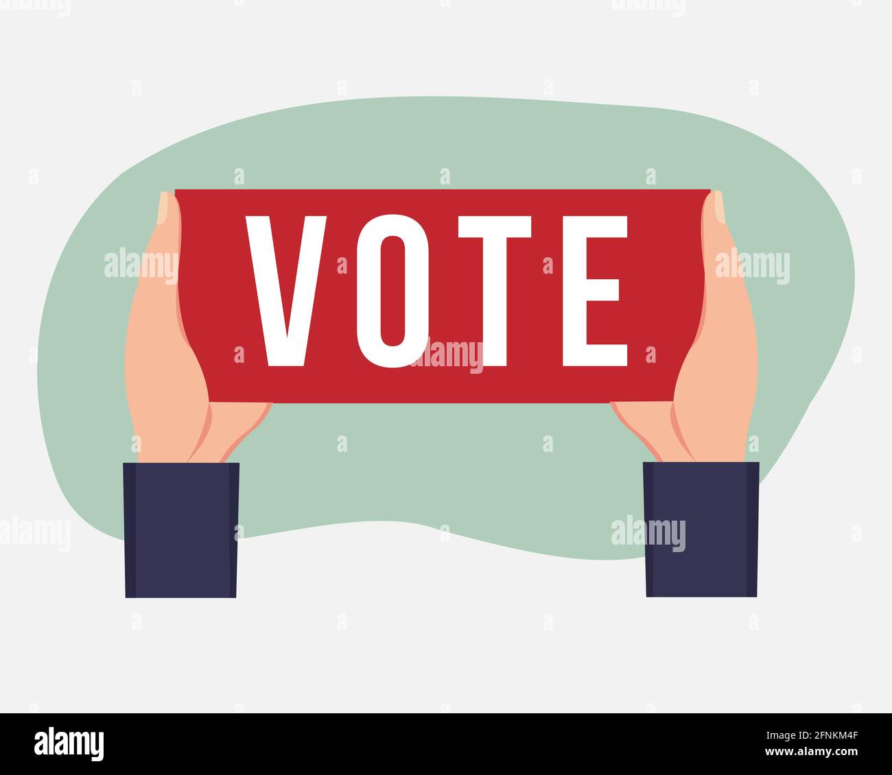 hands holding vote paper for election day concept vector illustration ...