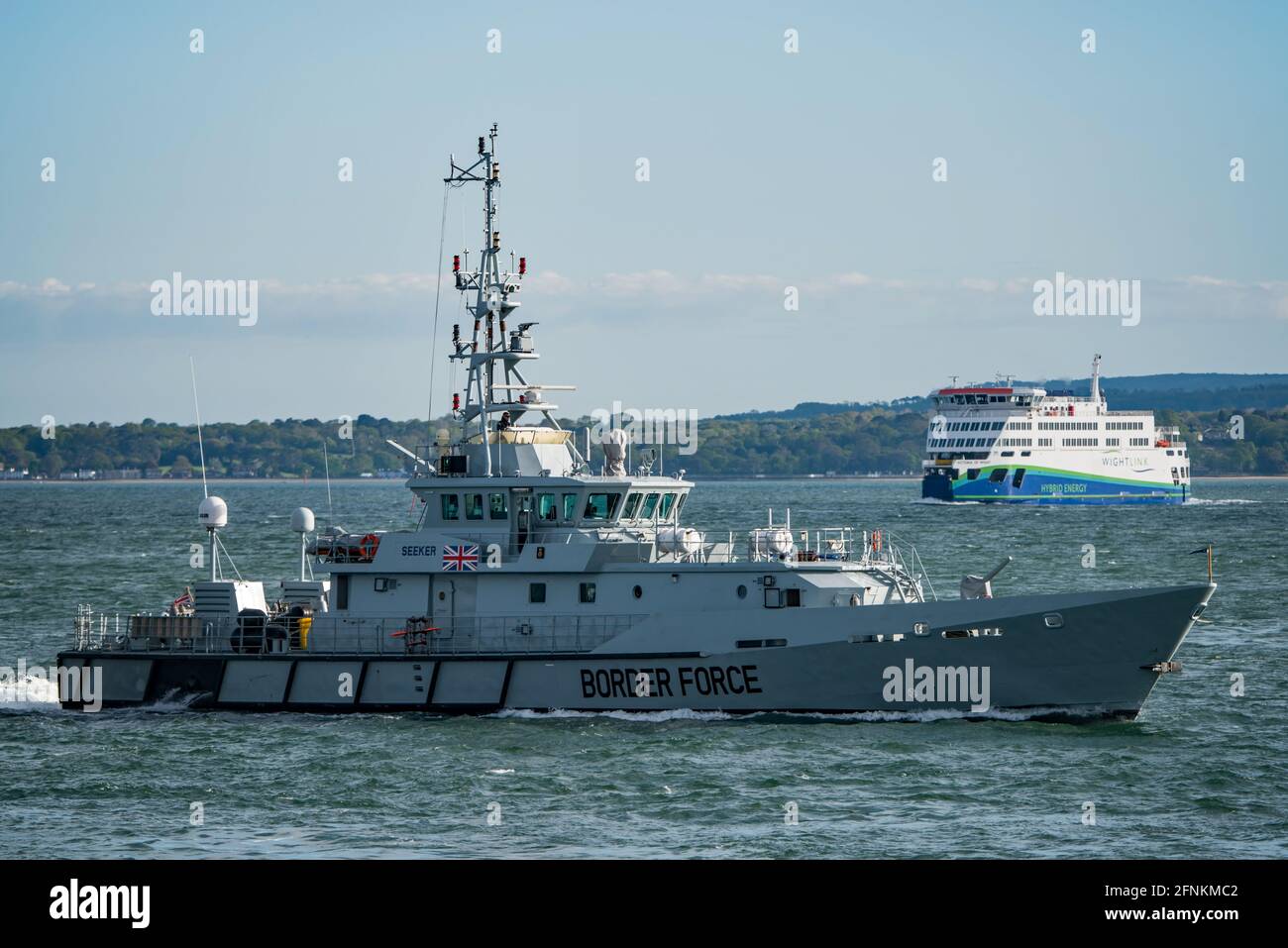 UK Border Force cutter HMC Seeker inbound to Portsmouth, UK on the 17th ...