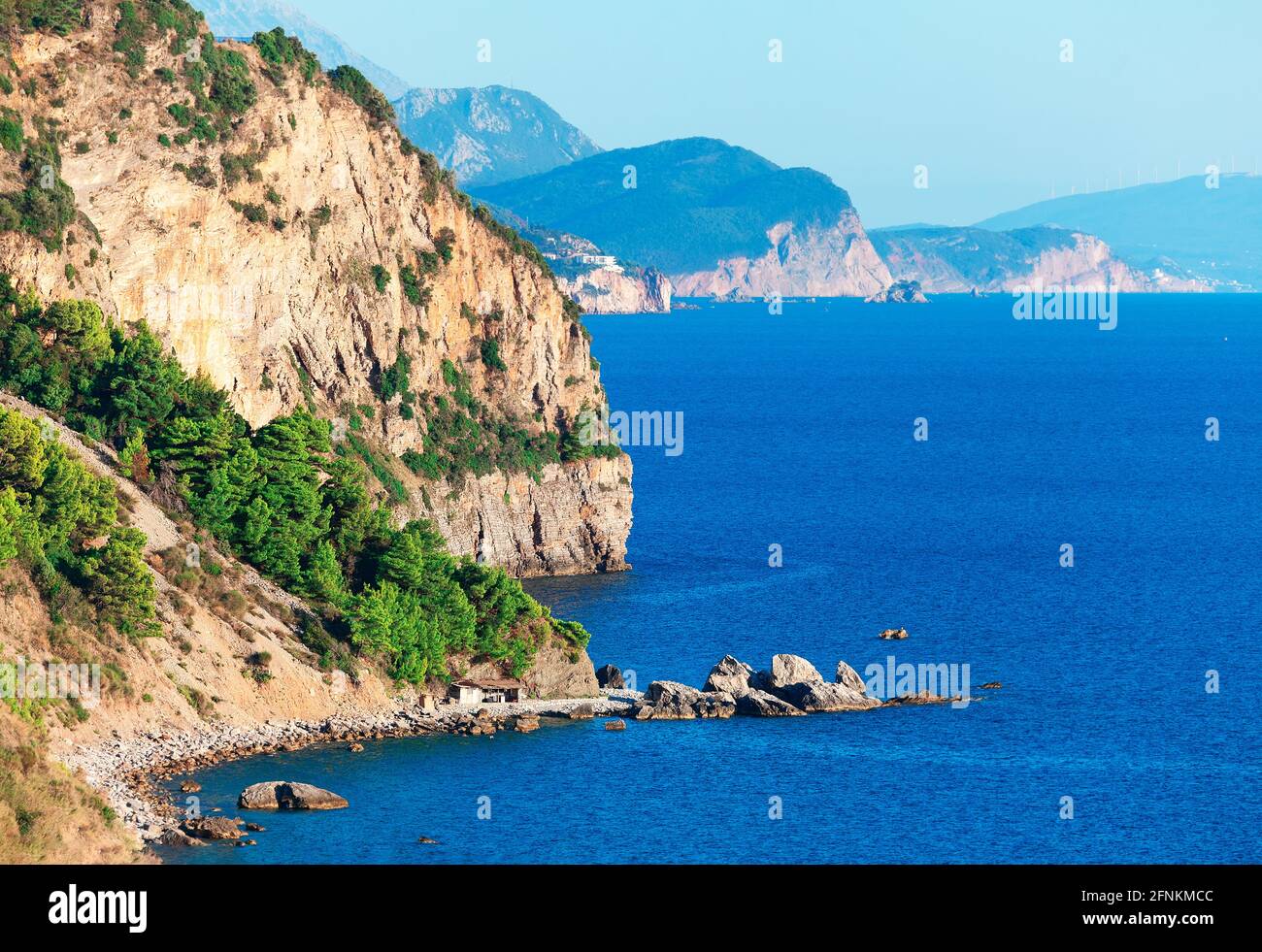 Majestic view of Adriatic Sea high cliffs . Beautiful nature of ...