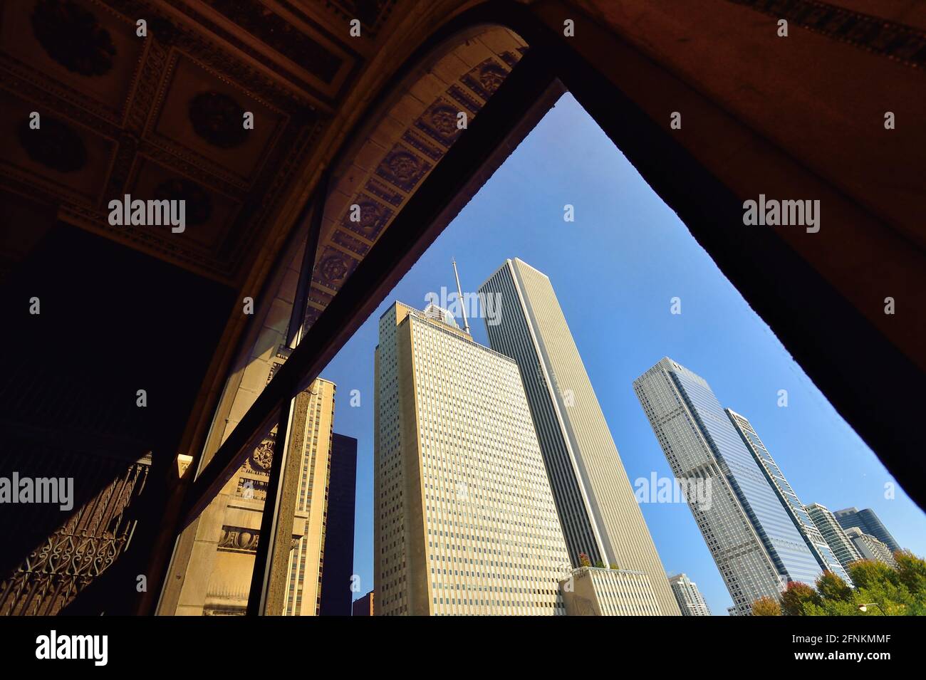 Chicago, Illinois, USA. A segment of the Chicago skyline bordering ...