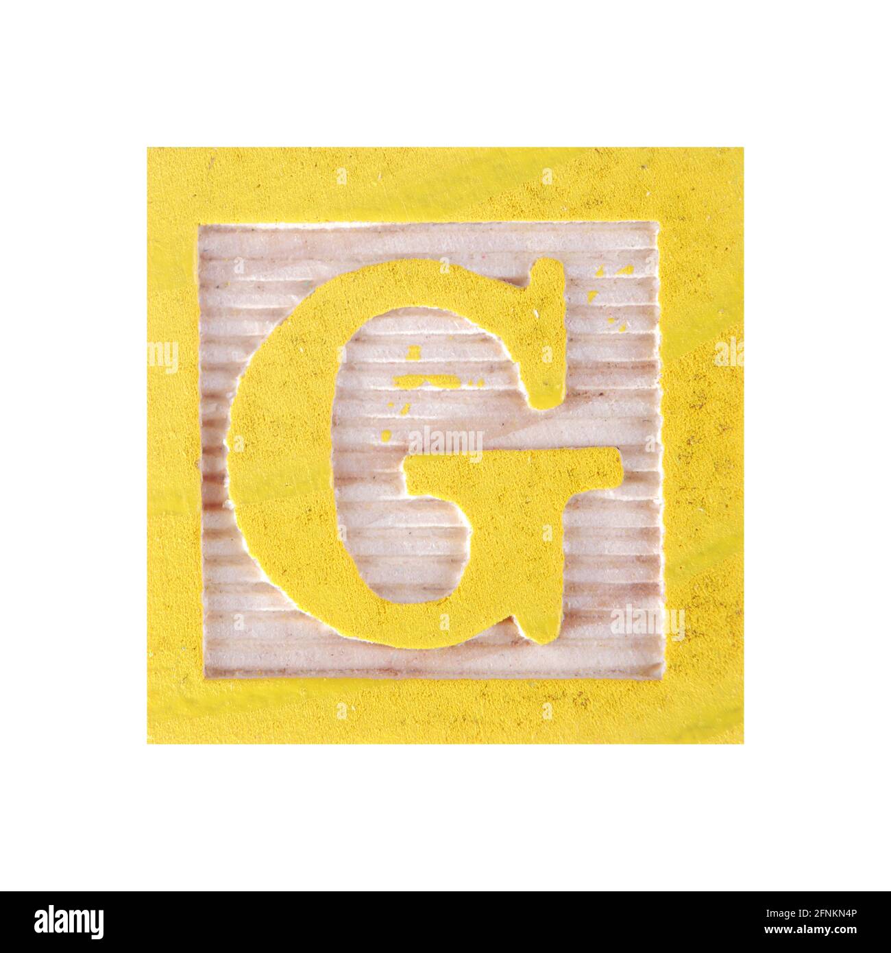 Letter G childs wood block on white with clipping path Stock Photo - Alamy