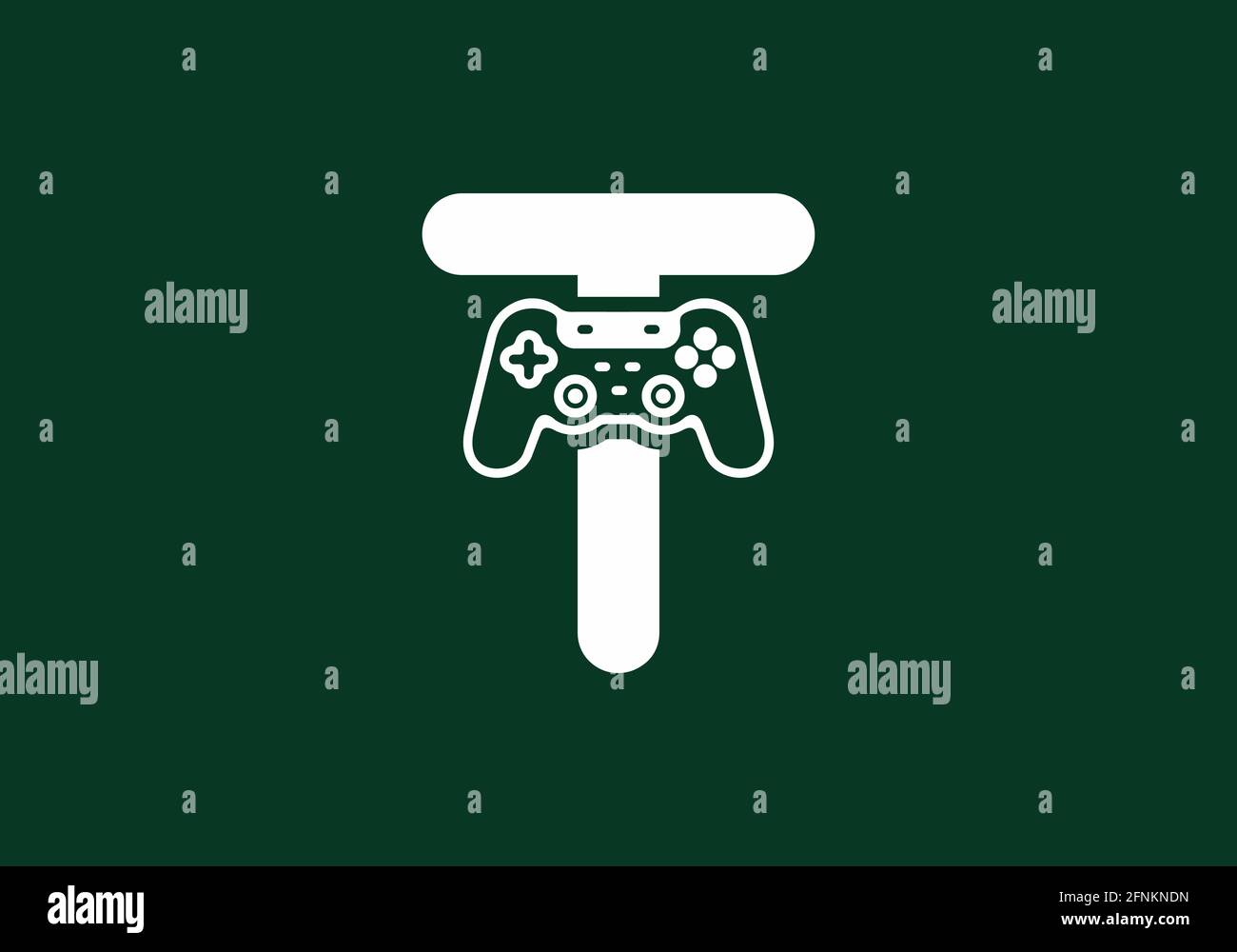 T initial letter with joystick shape design Stock Vector Image & Art ...