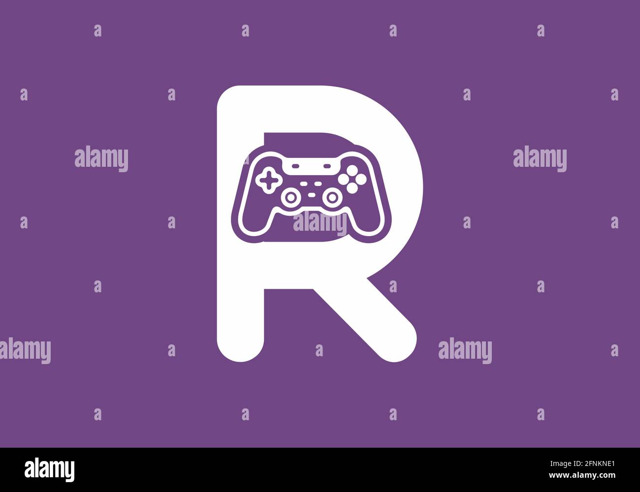 R initial letter with joystick shape design Stock Vector Image & Art ...