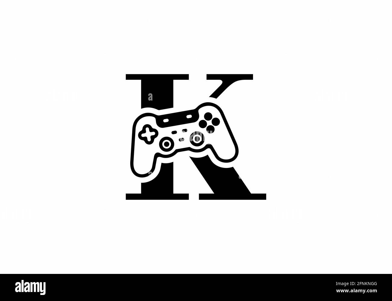 K initial letter with joystick shape design Stock Vector Image & Art ...
