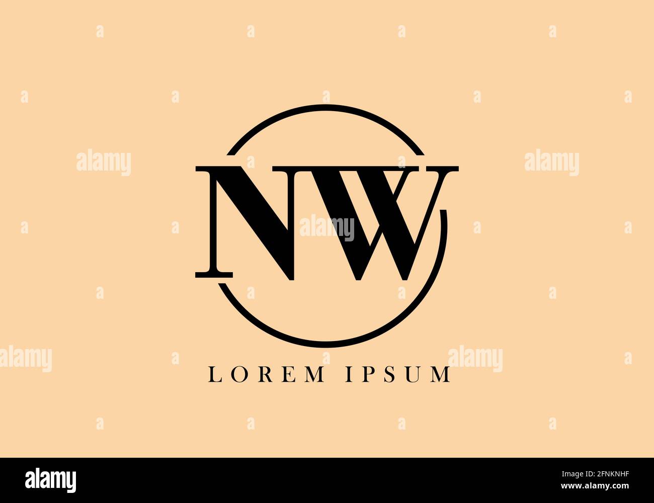 Black NW initial letter in circle design Stock Vector Image & Art - Alamy