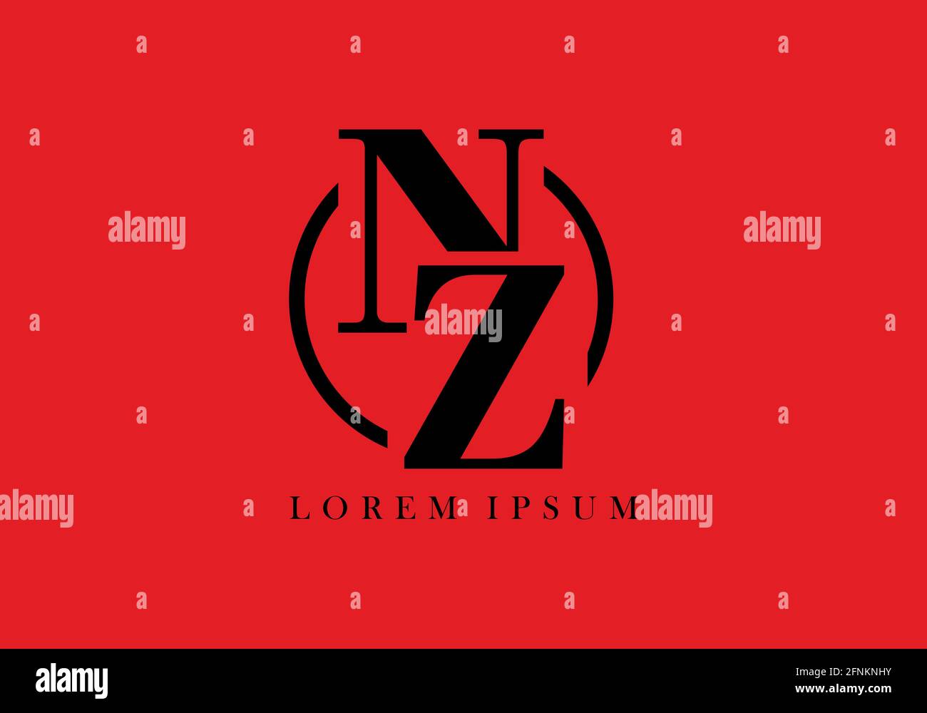 Black red color of NZ initial letter design Stock Vector Image & Art ...