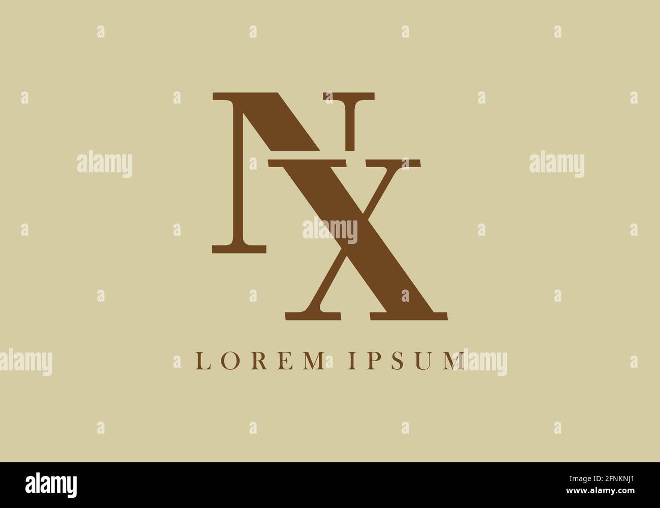 Brown color of NX initial letter design Stock Vector Image & Art - Alamy