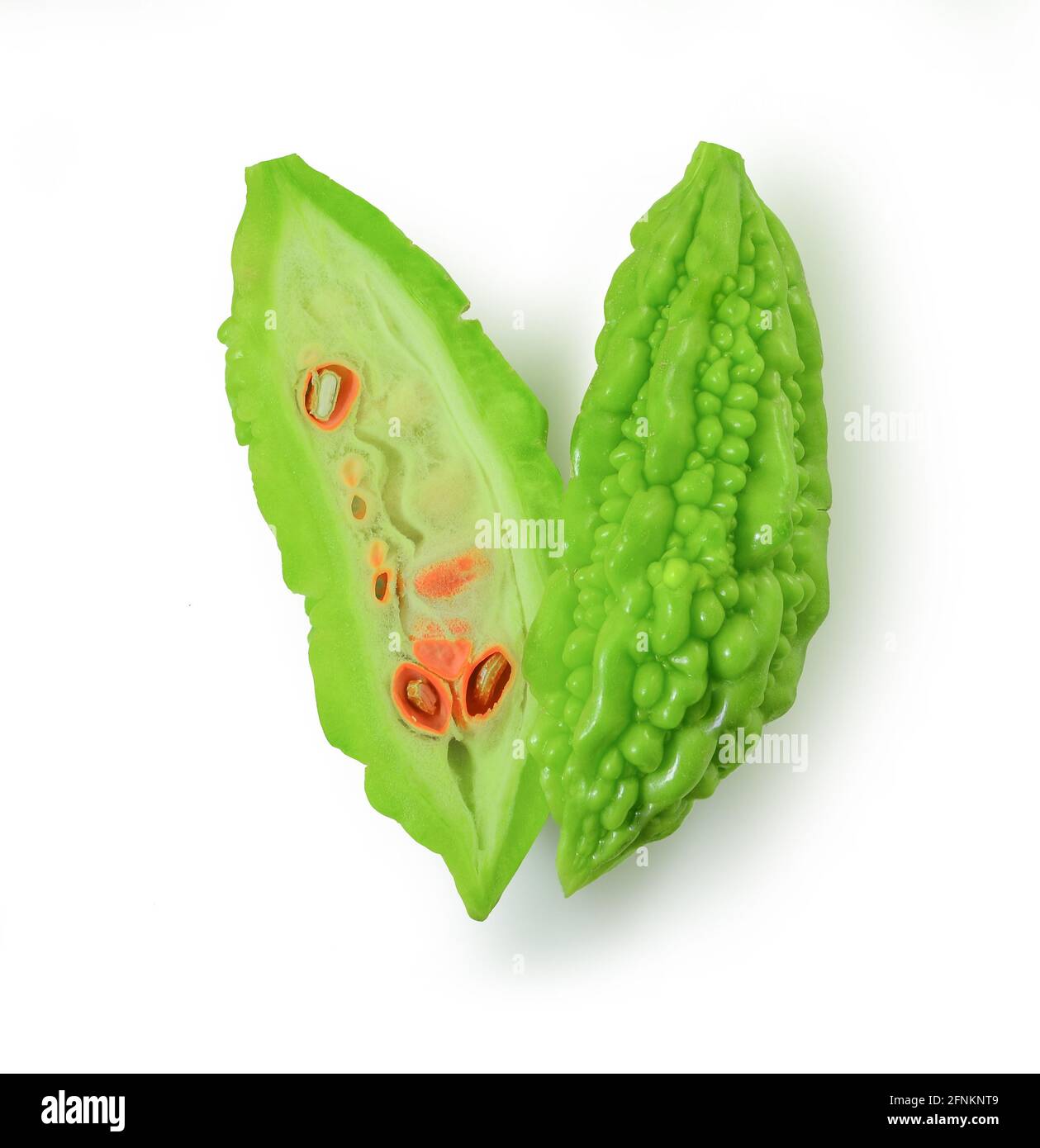 bitter melon, Bitter gourd on white background Stock Photo - Alamy