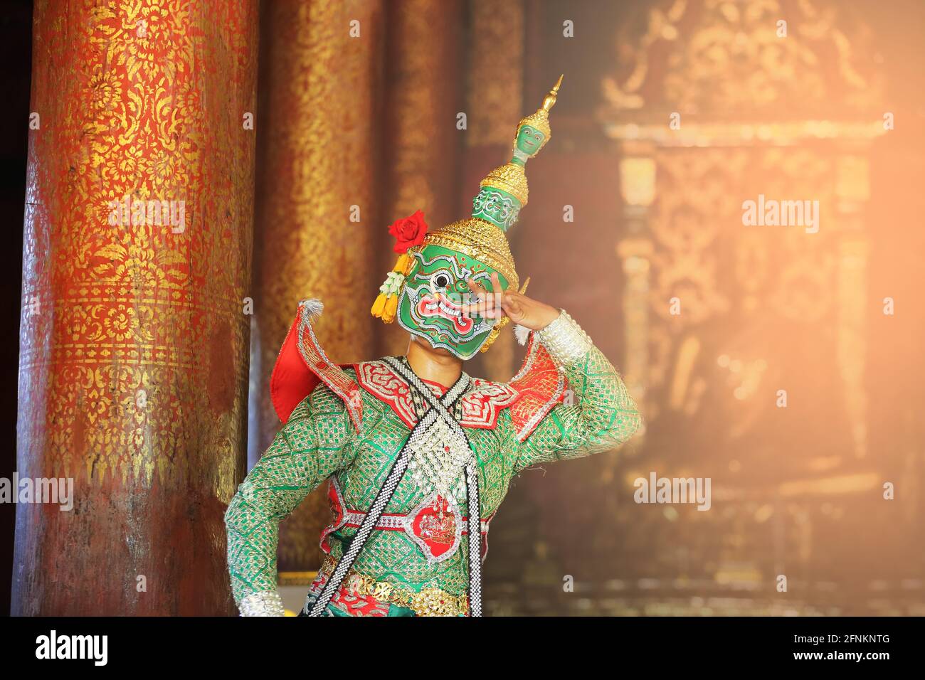 Tosakan (Ravana) , Thai classical mask dance of the Ramayana Epic Stock ...