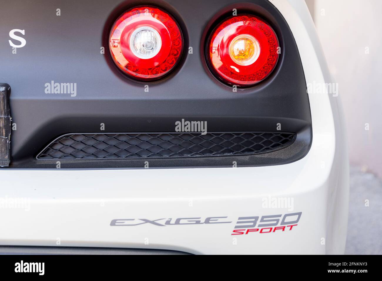 Lotus Exige 350 Sport logo seen at Circuit Ricardo Tormo. (Photo by ...
