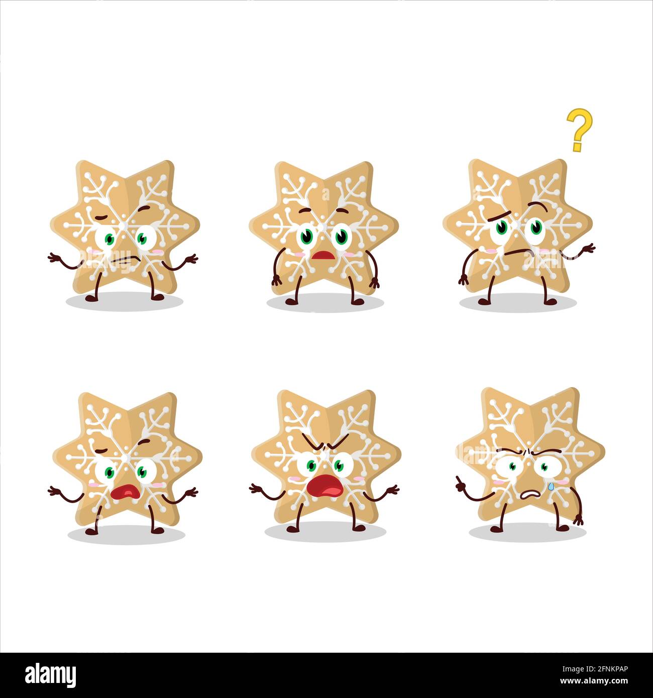 Cartoon character of cookies snow with what expression. Vector ...