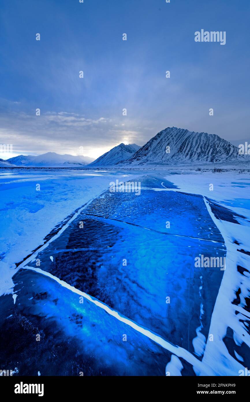 Frozen Atigun River, Brooks Range, Alaska Stock Photo - Alamy