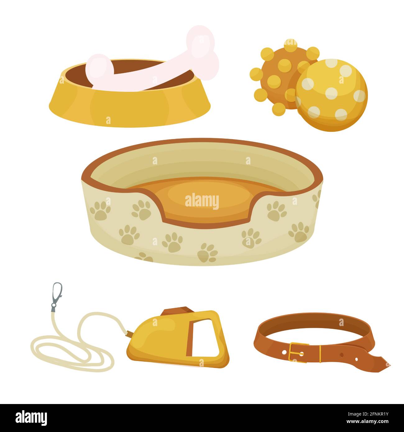 Set of accessories for dogs with kennel, toys, collar different staffs ...