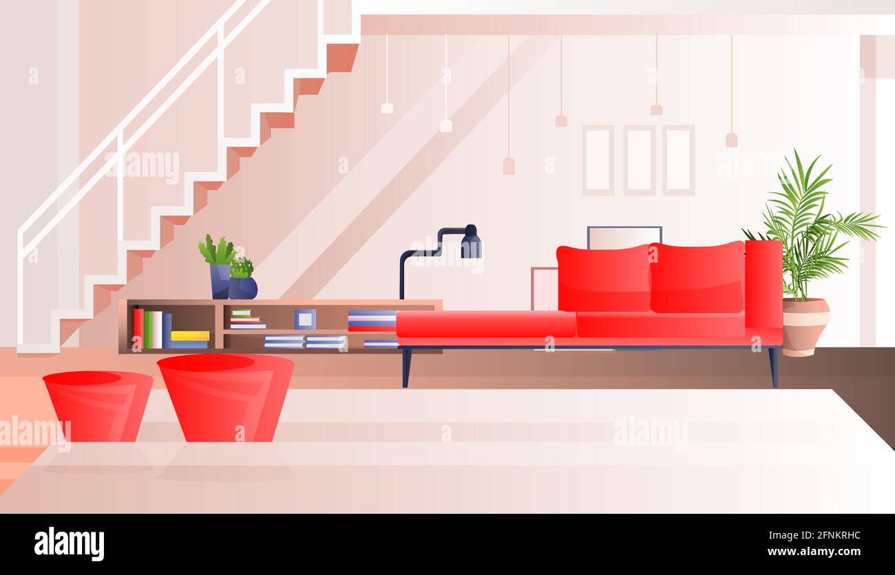 Modern trendy living room Stock Vector Images - Alamy