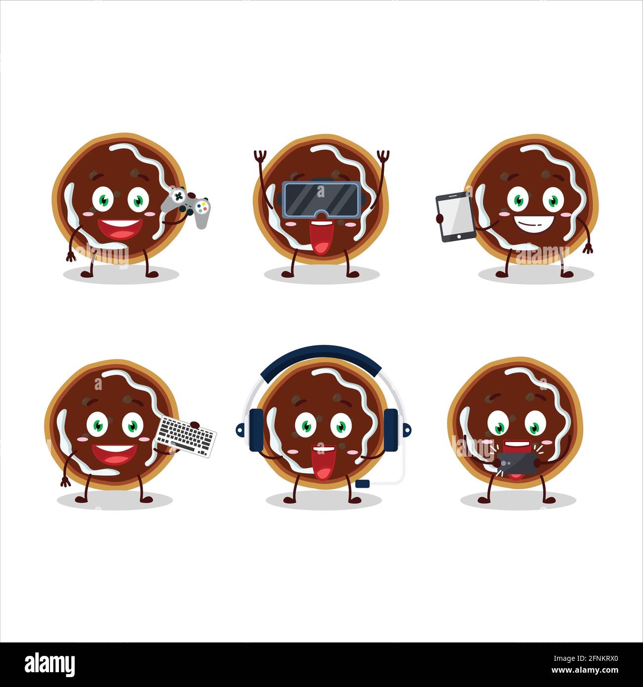 Cookies with jam cartoon character are playing games with various cute ...