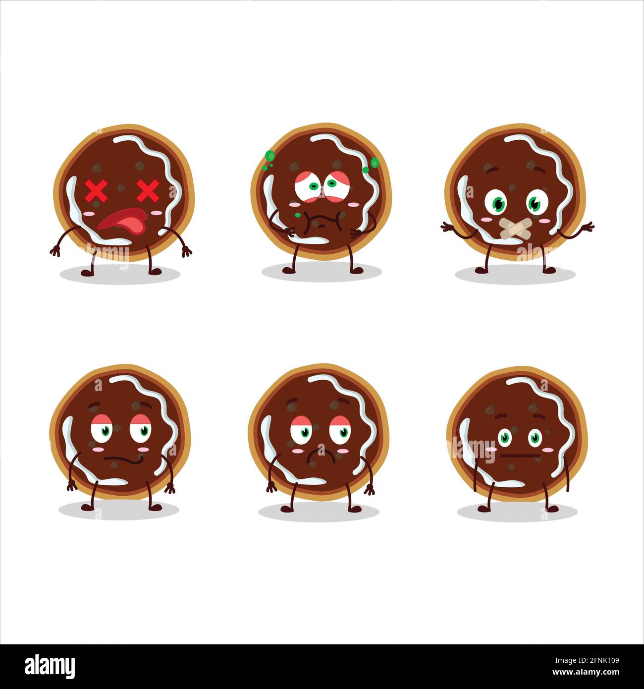 Cookies with jam cartoon character with nope expression. Vector ...
