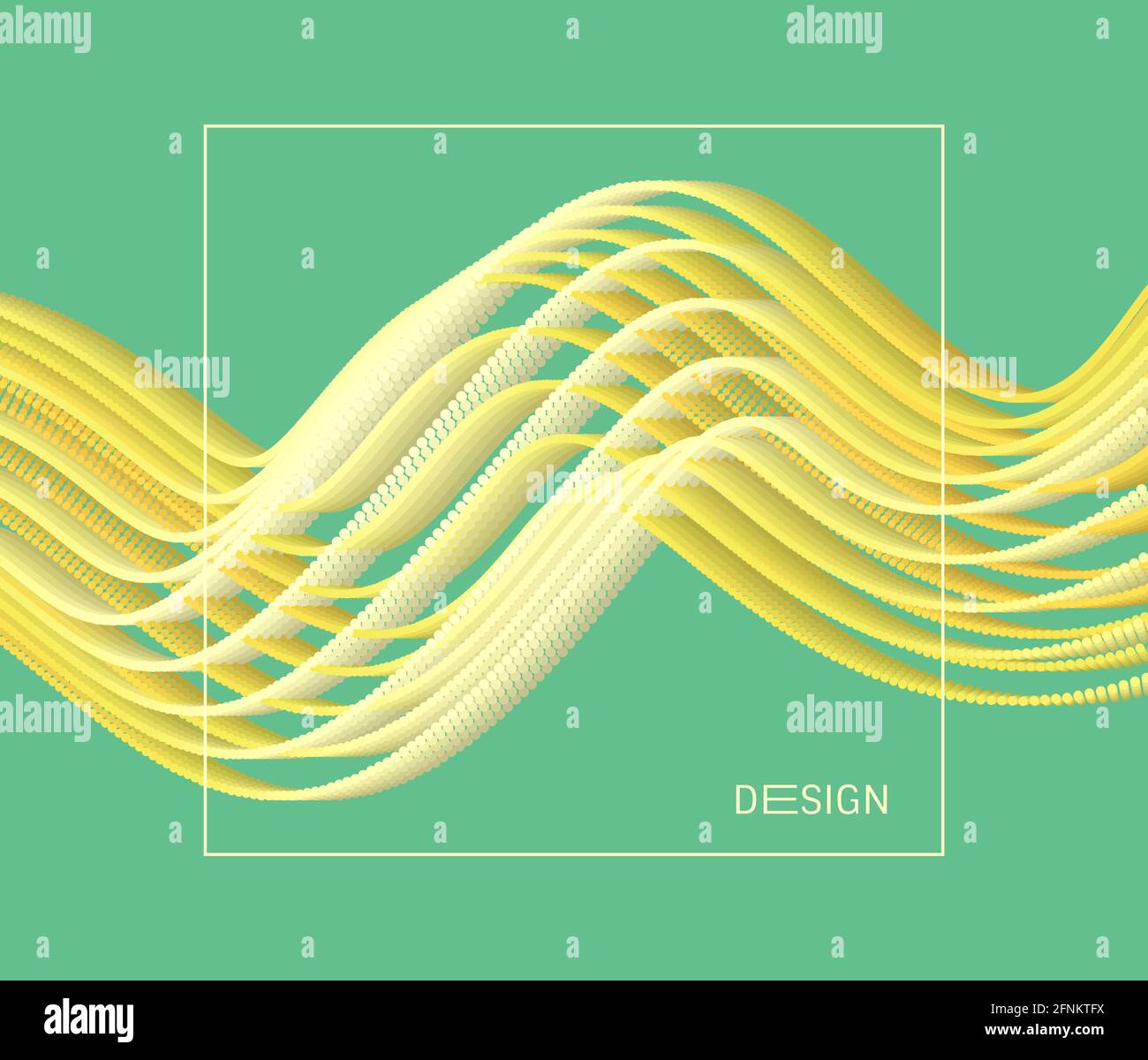 Wavy Background Array With Dynamic Particles Composition With Motion Effect 3d Technology