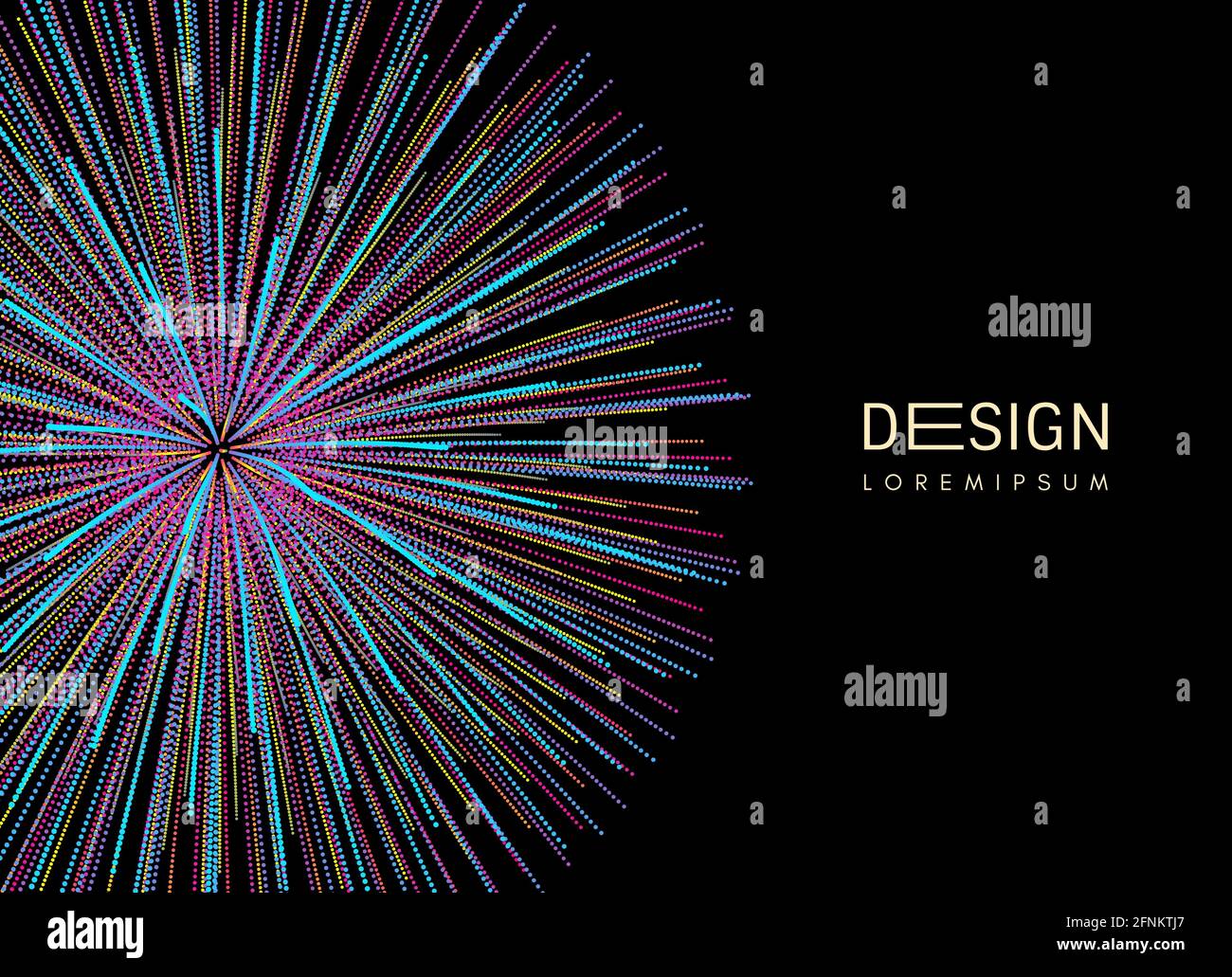 Abstract science or technology background. Array with dynamic particles. Vector illustration ...