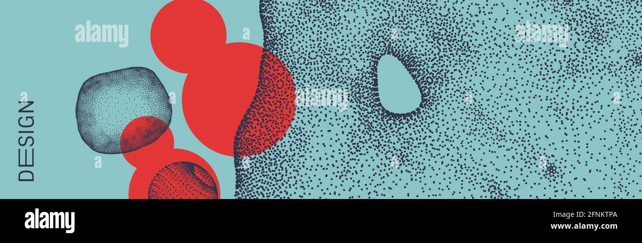 An abstract cell represented as an object of dots. Molecular grid. 3d ...