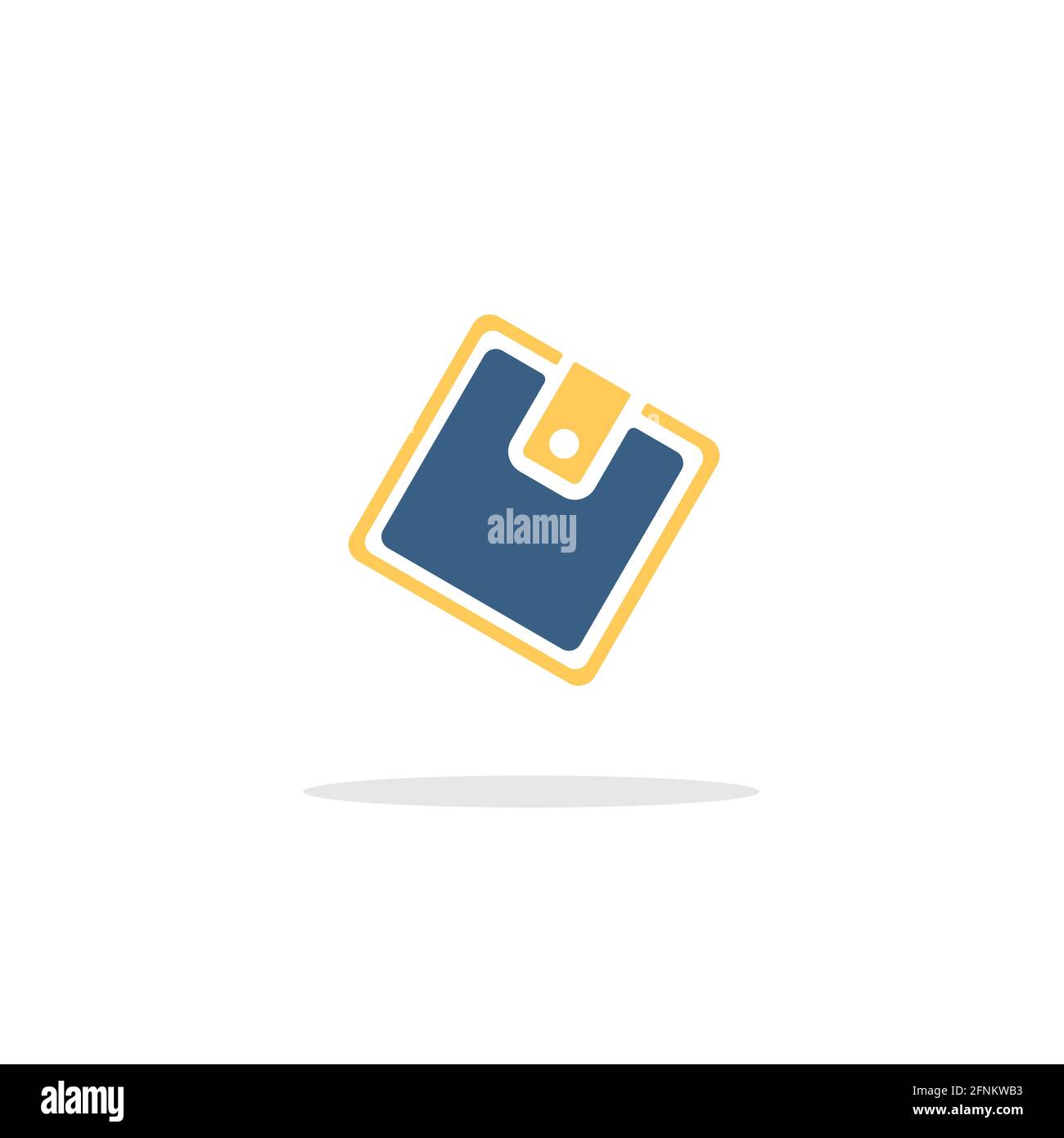 Wallet. Color icon with shadow. Commerce glyph vector illustration ...